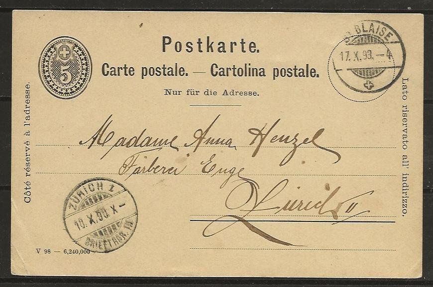 1898 5 schwarze Ganzsachen Postkarte Wertstempel | Kaufen auf Ricardo