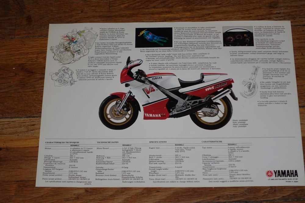 YAMAHA RD 500 LC BROCHURE MOTO OLDTIMER | Kaufen auf Ricardo