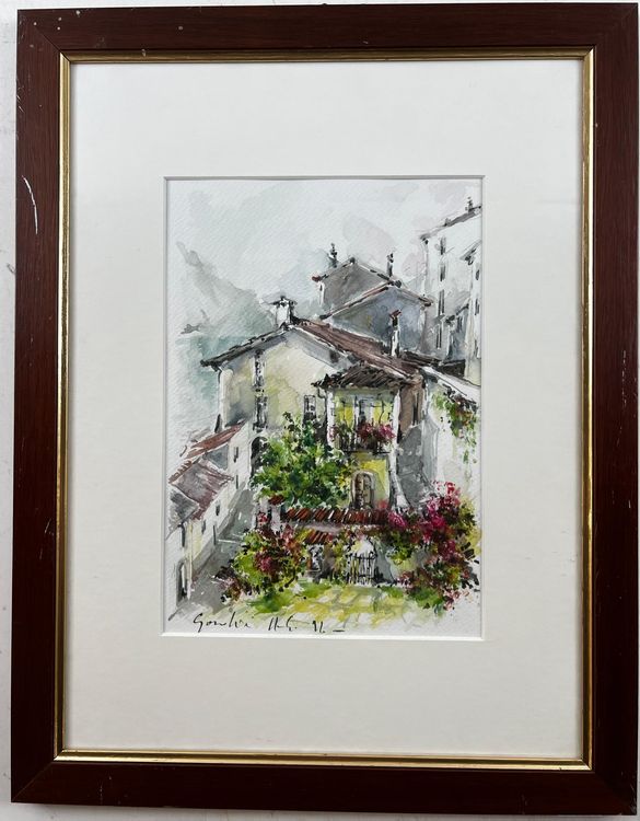 Hausszene Aquarell Signiert. (Gebraucht) in Neuhausen am Rheinfall für CHF 10 – mit Lieferung ...