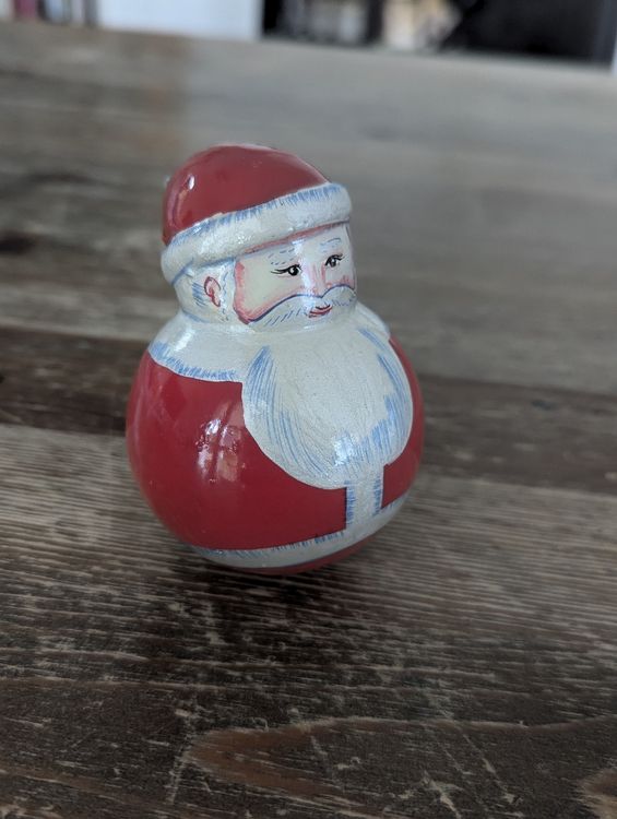 Vintage Roly Poly Tin Santa ringing inside. Alt Weihnachten (Gebraucht ...