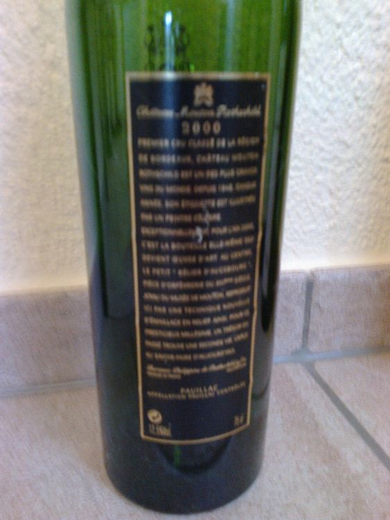 Mouton Rothschild 2000, LEERE Flasche, Versand möglich!!!! (Gebraucht ...