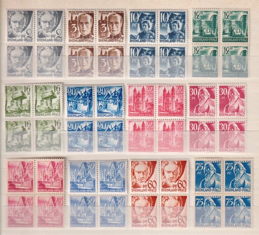 Franz. Zone Rheinland-Pfalz. 4er-Blocks (Neu (gemäss Beschreibung)) in Koblenz für CHF 3 – mit ...