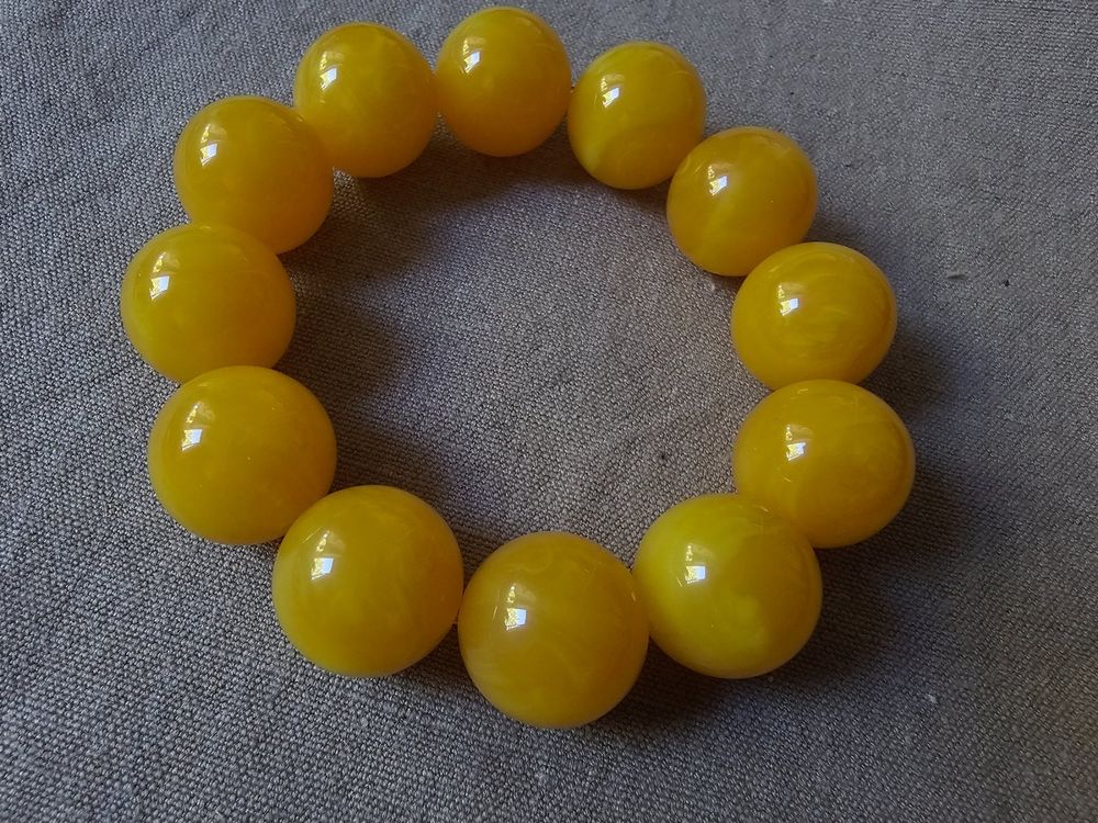 Armband 19 mm Kugeln butterscotch weiß groß Mode Modeschmuck (Neu ...