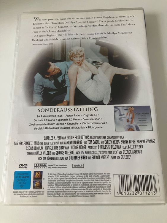 Das verflixte 7. Jahr (DVD) 1955 Marilyn Monroe, Tom Ewell (Gebraucht) in Arbon für CHF 6 – mit ...