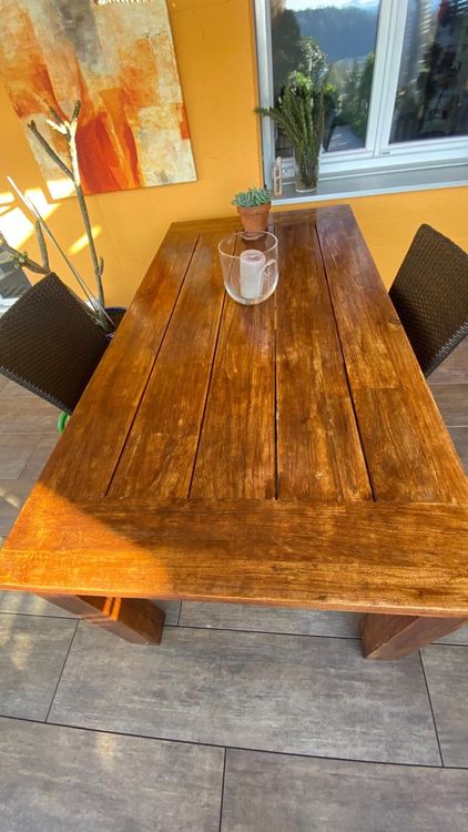 Massiver Teakholz Gartentisch, Esstisch Terrasse (Gebraucht) in Hinterkappelen für CHF 80 – nur ...