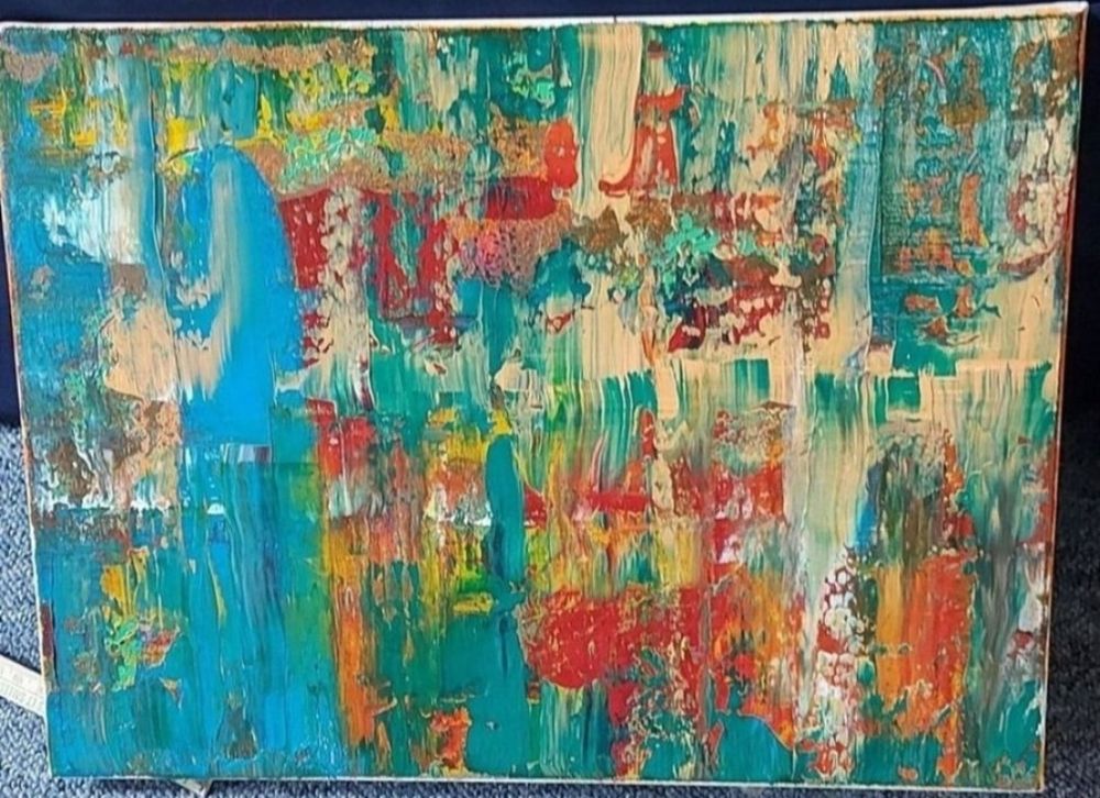 Gemälde "Abstrakte Farben"von mir selbstgemalt 30×40 (Gebraucht) in Riehen für CHF 15 – mit ...