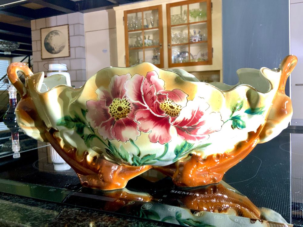 JUGENDSTIL LUNEVILLE FRANCE GROSSE SCHALE MAJOLIKA UM 1900 | Kaufen auf ...