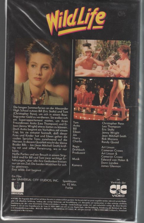 Wild Life (Drama/Komödie USA 1984) CIC Video VHS 1148 (Gebraucht) in Remetschwil für CHF 45 ...