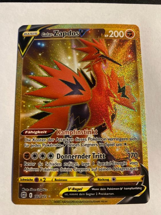 Pokemonkarte Galar Zapdos Gold (D'occasion) à Stadel pour CHF 30 – avec ...