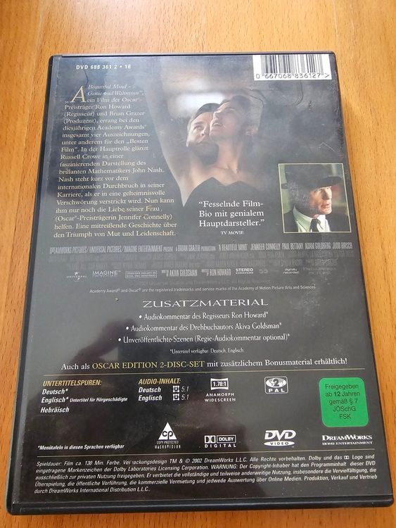 DVD - A Beautiful Mind (Russell Crowe) (Gebraucht) in Biberist für CHF ...