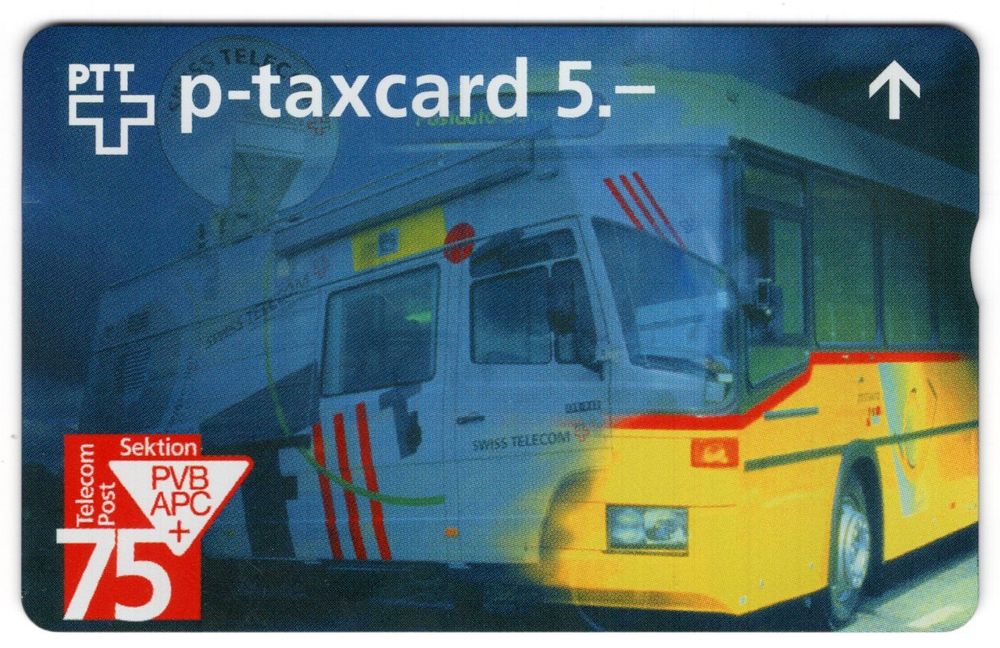 GD PTT, 75 Jahre PVB APC, seltene FullFace Sponsoren Taxcard (Gebraucht) in Eglisau für CHF 3 ...
