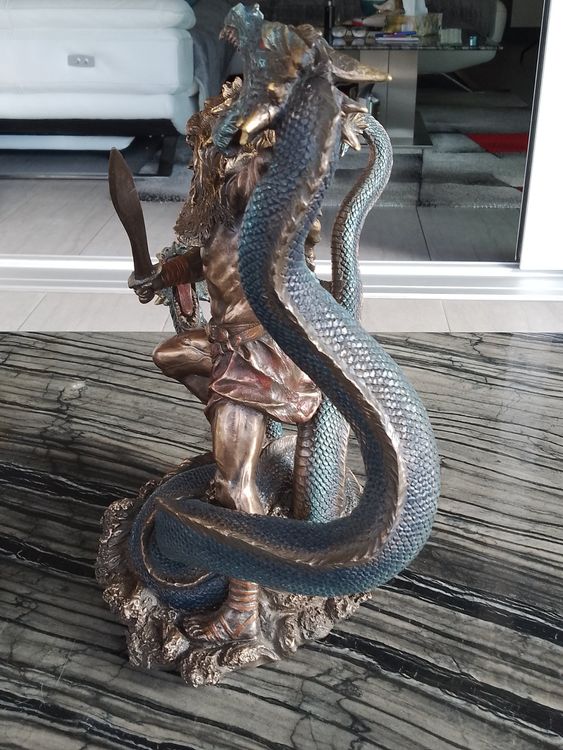 Herkules Statue, bronziert, Kampf mit der Hydra, neuwertig (Gebraucht ...
