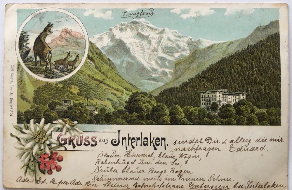 Gruss aus Interlaken, Litho, 1898 | Kaufen auf Ricardo