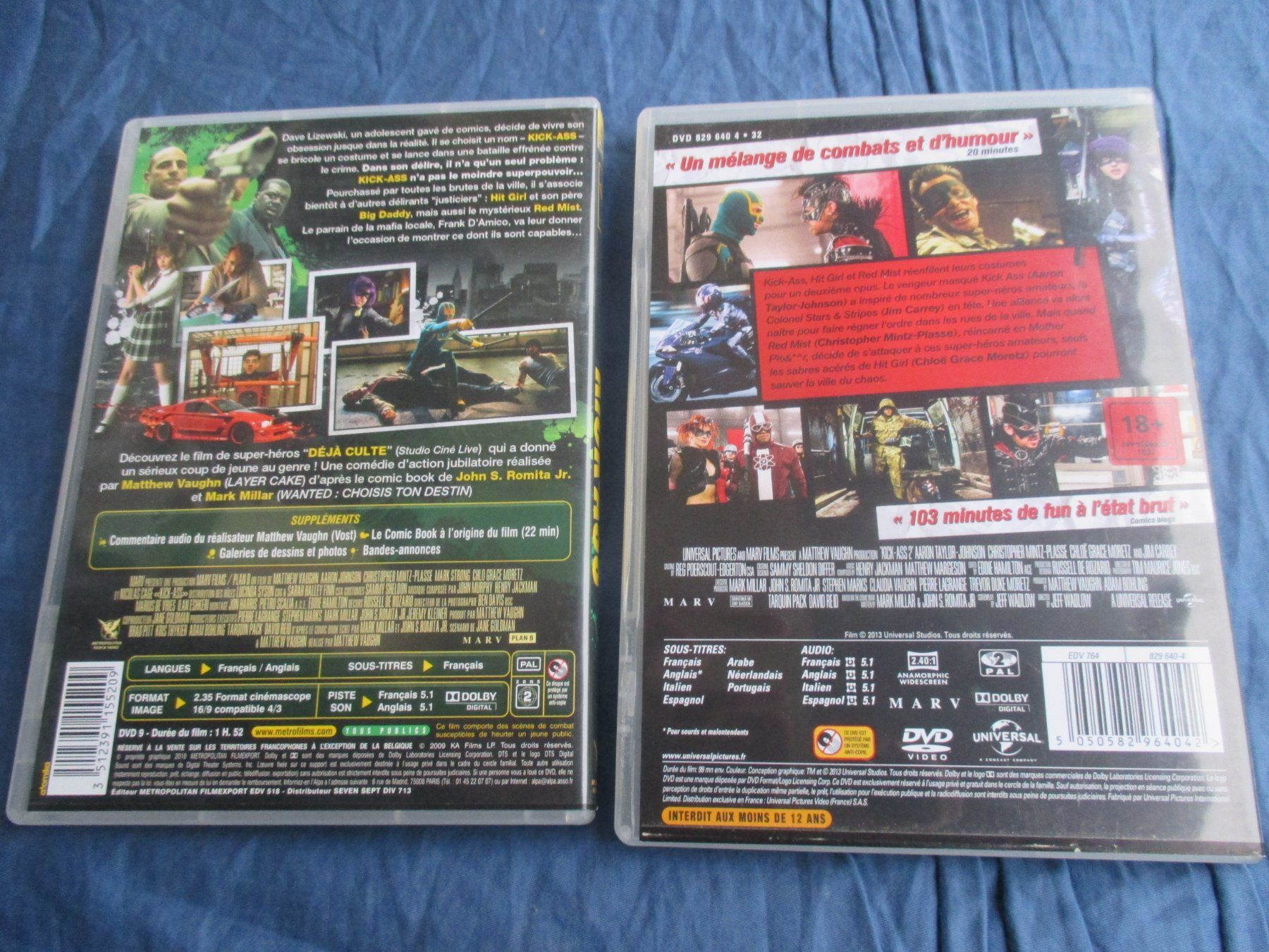 lot de 2 dvd : Kick-Ass , numéro 1 et 2 (D'occasion) à Colombier NE ...