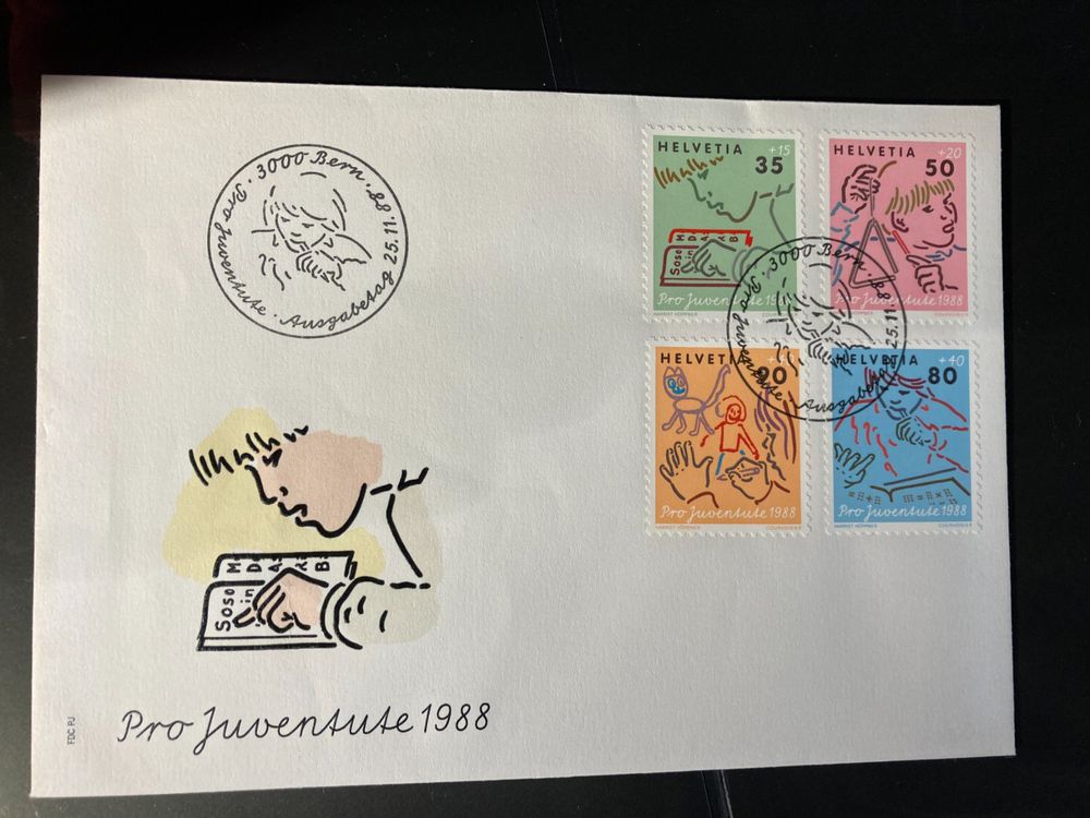 Schweiz 1988 Ersttagsbrief Satz Pro Juventute Kinder (Neu (gemäss Beschreibung)) in Liestal für ...