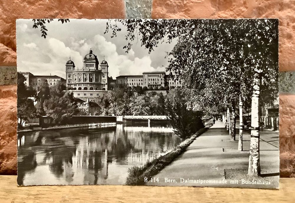 Alte Foto AK - Dalmazipromenade mit Bundeshaus - Bern | Kaufen auf Ricardo