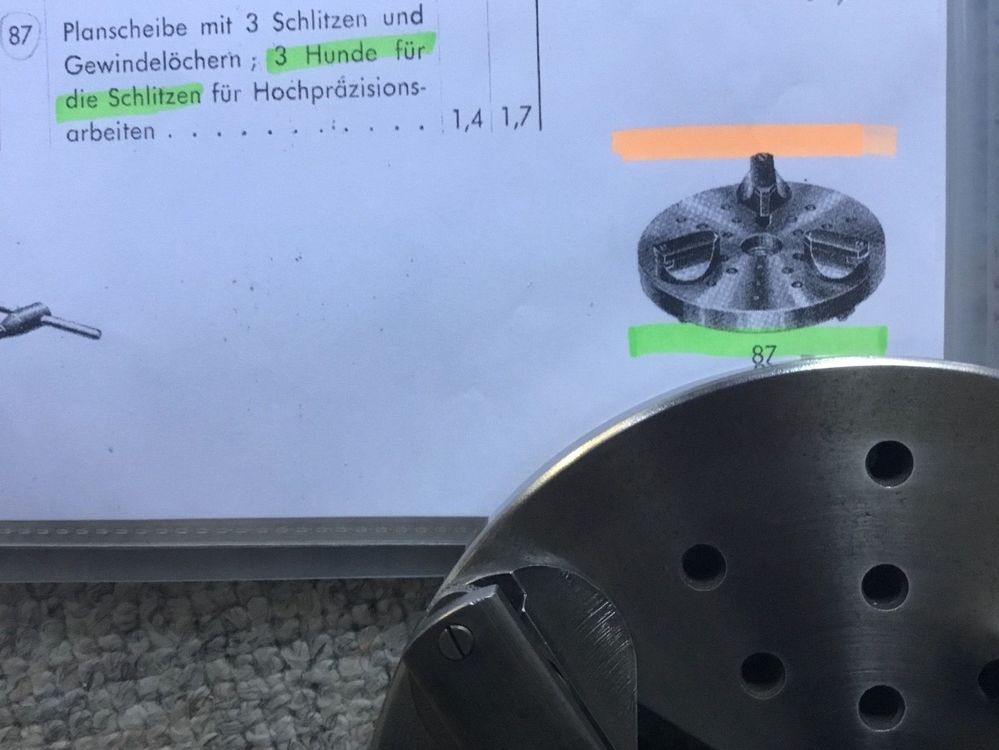 Schaublin 70 Uhrmacherdrehbank Planscheibe mit Spannhunden | Kaufen auf Ricardo
