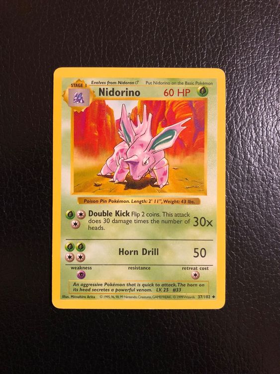 Base Set Shadowless Nidorino 37/102 Ab 1 | Kaufen auf Ricardo