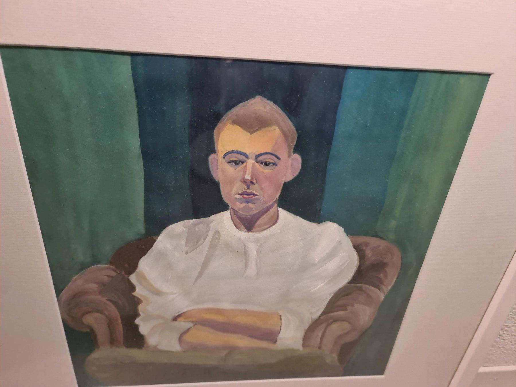 Bild(Aquarell?) Verena (Roth)-Bodmer (Mann in Sessel) ab 1.- (Gebraucht ...