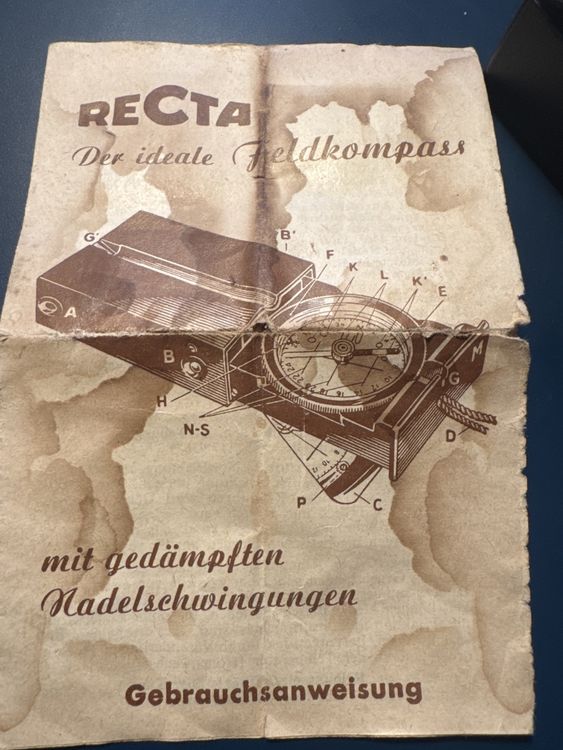 RECTA Kompass, Feldkompass f. Wanderungen, Top Zustand! (Gebraucht) in ...