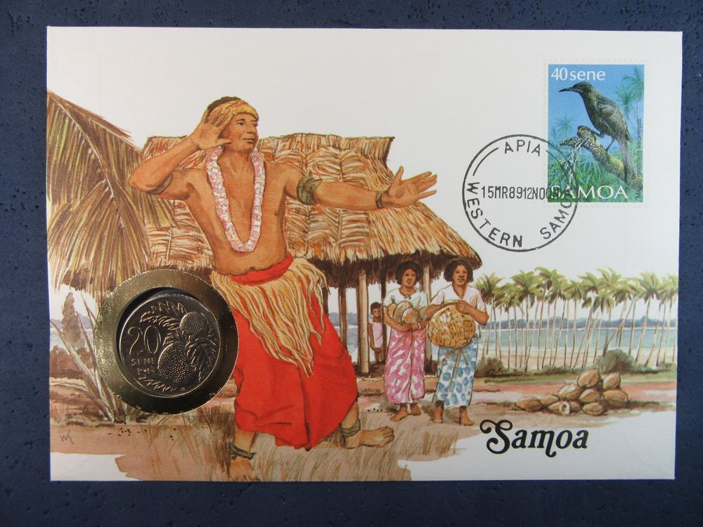 MÜNZBRIEF NUMISBRIEF WESTERN SAMOA 1889 1 MÜNZE 1B-MARKE FDC (Gebraucht ...
