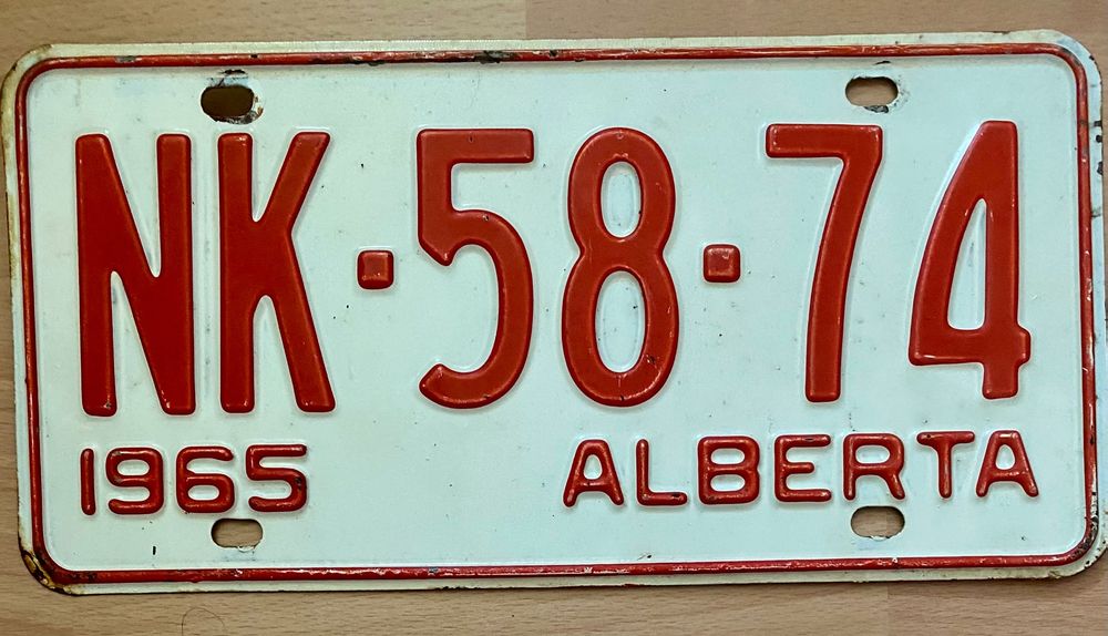 Auto Kennzeichen Alberta 1965 NK-58-74 (Gebraucht) in Wolfhalden für CHF 25 – mit Lieferung auf ...
