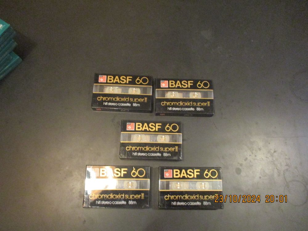 5 STK. BASF 60 CHROMDIOXID SUPER II HIFI STEREO CASSETTE NOS | Kaufen auf Ricardo