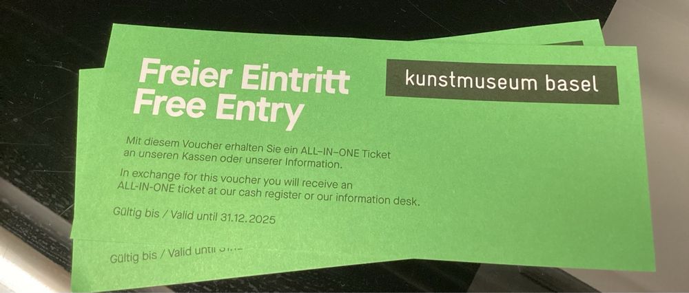 2 Eintritte Kunstmuseum Basel (Neu (gemäss Beschreibung)) in Hettlingen für CHF 24 – mit ...