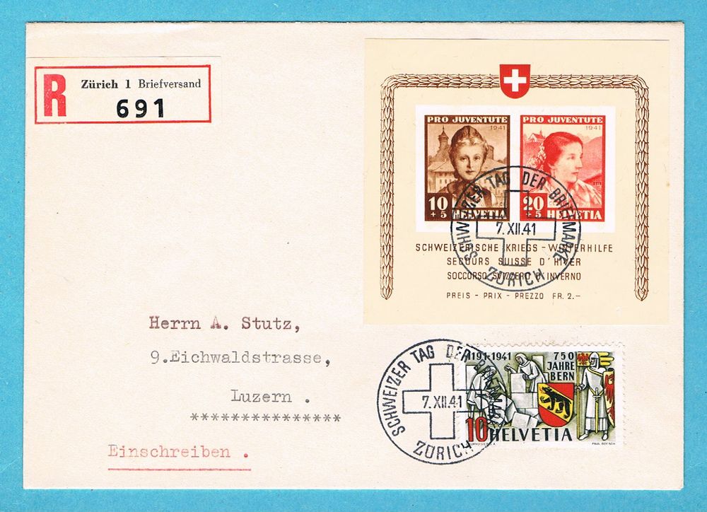 Pro Juventute Kriegswinterhilfe-Block 1941! Ab Fr.1! (Gebraucht) in Seedorf für CHF 62 – mit ...