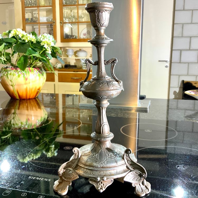 JUGENDSTIL KERZENHALTER ZINKGUSS FRANKREICH UM 1900 | Kaufen auf Ricardo