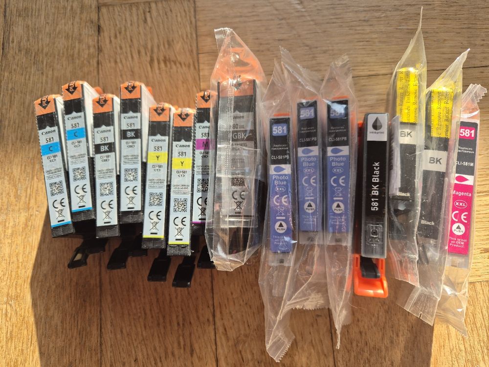 Canon Druckerpatronen Set CLI-581/PGBK-580, 8 Neu & 7 OVP (Neu und ...