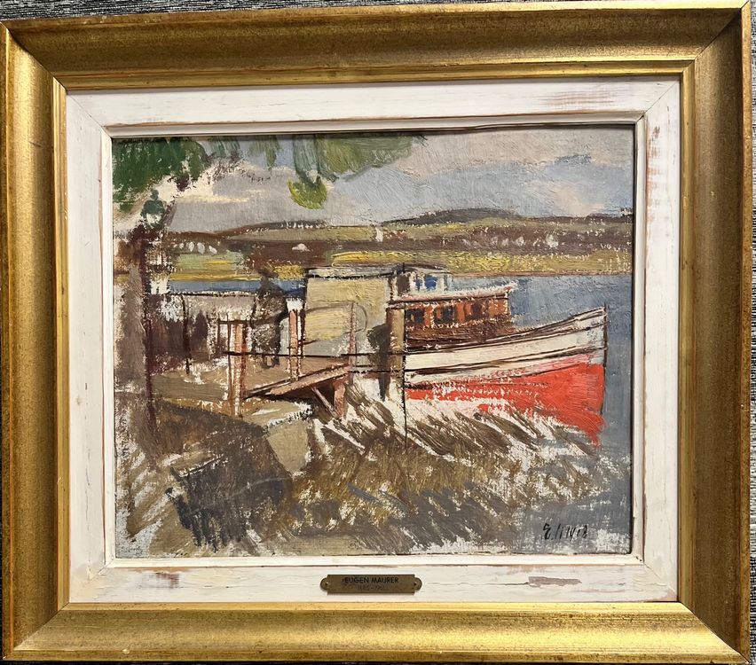 Adolf Eugen Maurer (1885-1961) Schiff bei Steg , Gemâlde (Gebraucht) in Root für CHF 104 – mit ...