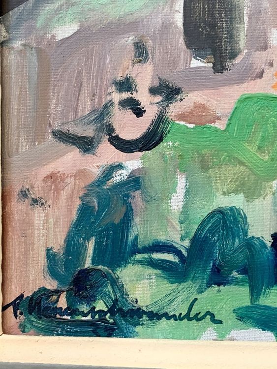 NEUENSCHWANDER Albert, "Im Garten", Öl, signiert. (Gebraucht) in für ...