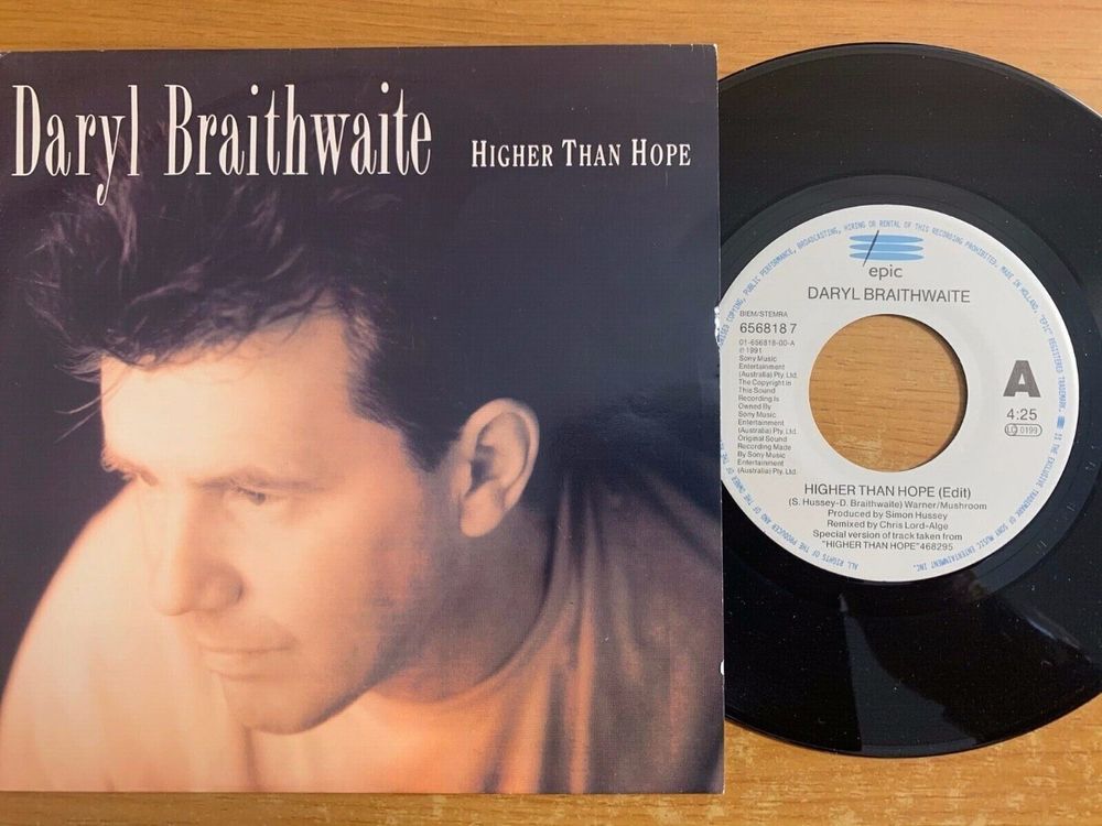 Daryl Braithwaite - Higher Than Hope / 1. NL-Press. 1991 TOP (Gebraucht ...
