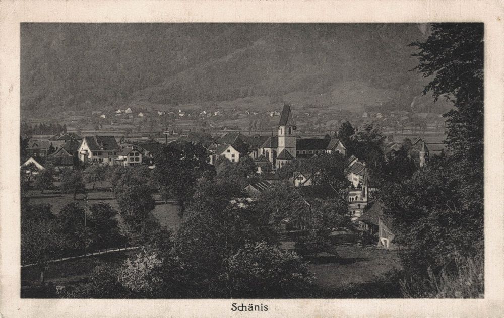 Schänis. Gesamtansicht mit Kirche (Gebraucht) in Bronschhofen für CHF 12 – mit Lieferung auf ...