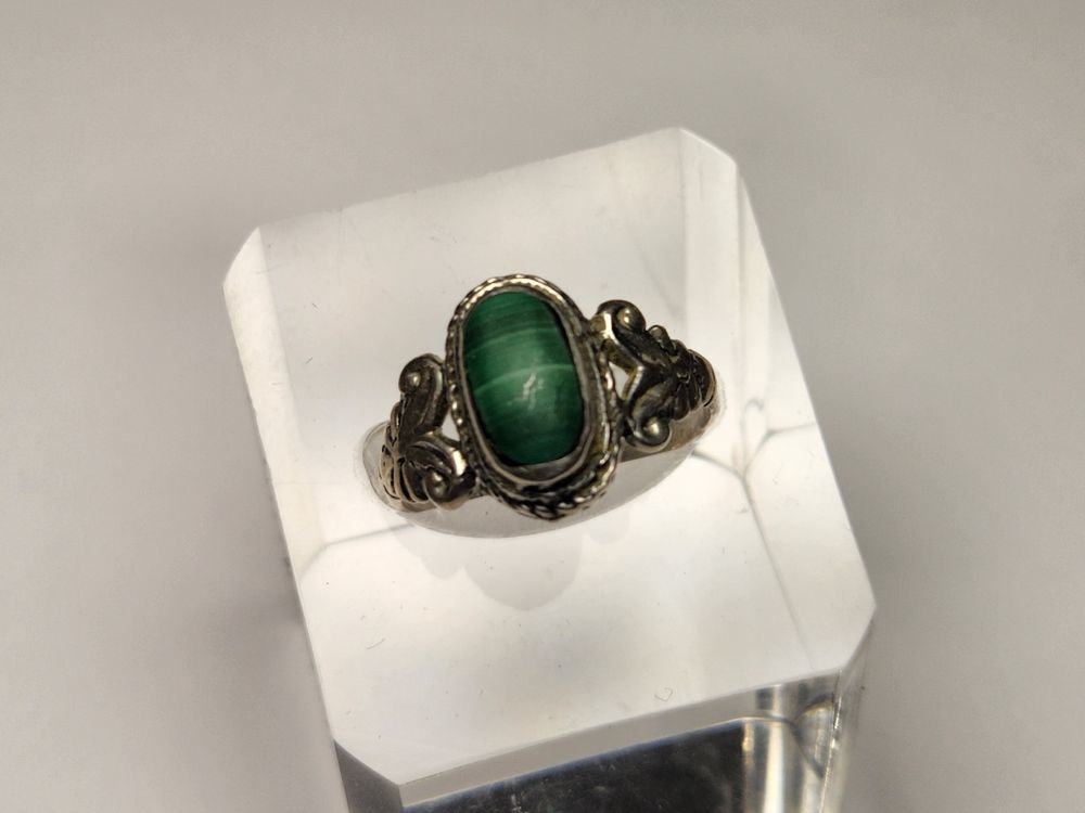 Vintage Silberring mit Malachit-Stein, Grösse 54 (Gebraucht) in St ...