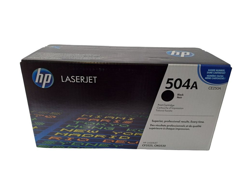 HP Toner 504A schwarz für Laserjet CP3525, CM3530 (Neu und ...