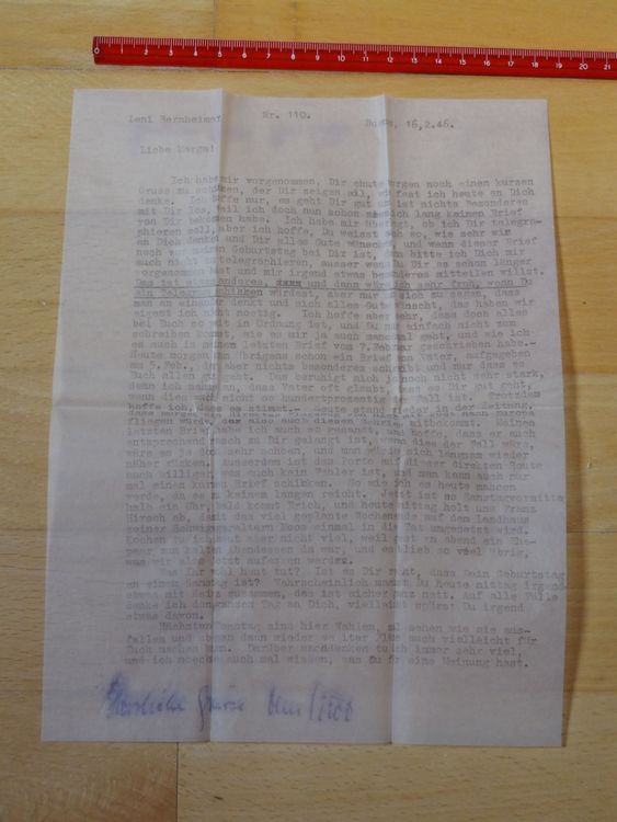 historisch Brief an Marga Rothschild Basel 1946 (Gebraucht) in Lausen ...