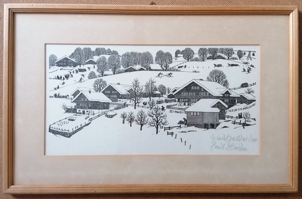 Emil Zbinden Grindelwald“, Dorf i Winter | Kaufen auf Ricardo