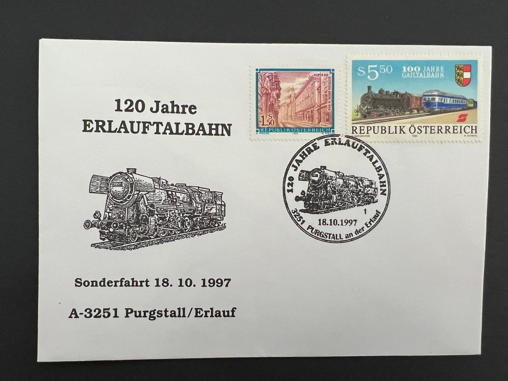 Erlauftalbahn 120 Jahre Sonderbrief gest. (E1457) (Gebraucht) in Hinwil für CHF 1 – mit ...