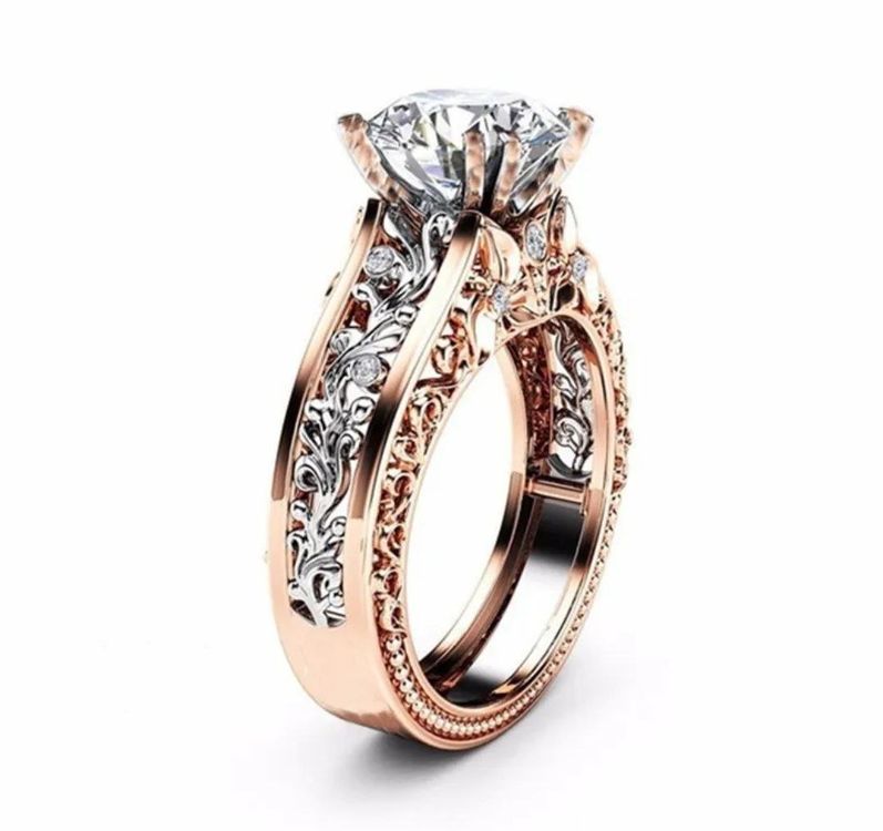 Bague acier inox bicolore avec zircon cubique (Neu und originalverpackt ...