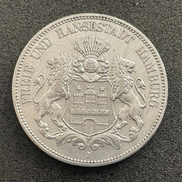 5 Mark Silber Hamburg 1908 -vz (Gebraucht) in Reitnau für CHF 75 – mit Lieferung auf Ricardo kaufen