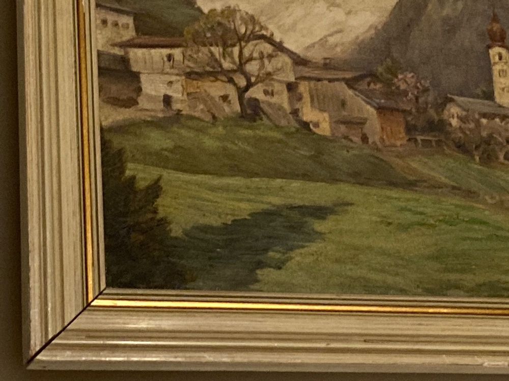 Anso Weise (1895-1986) Landschaftsgemälde mit Berge, Dorf (Gebraucht ...