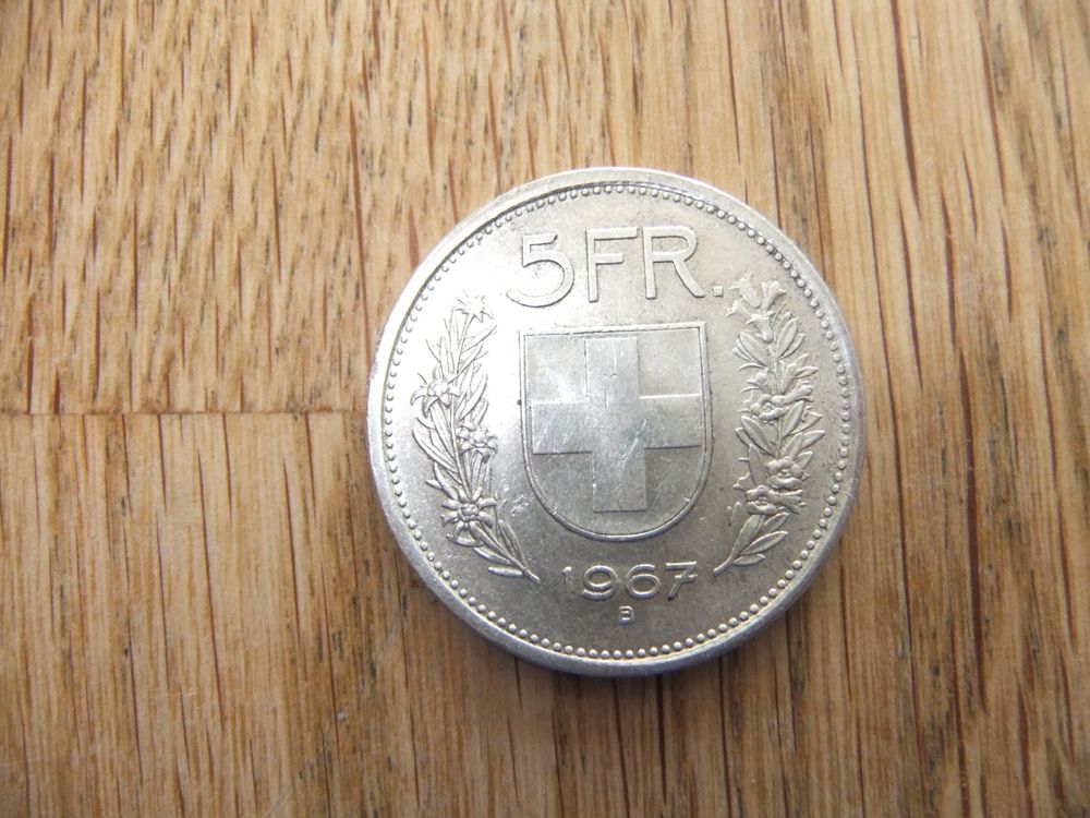 5 Franken Schweiz Helvetia 1967 (Gebraucht) in St. Niklaus VS für CHF 11 – mit Lieferung auf ...
