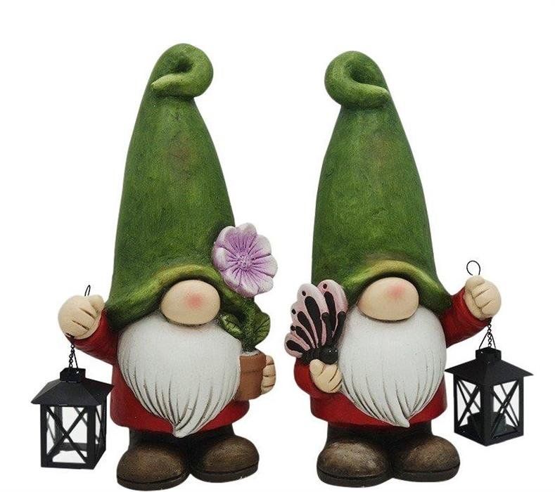 1Stk. Gartenwichtel Magnesia mit Laterne 46cm Schmetterling (Neu und originalverpackt) in ...