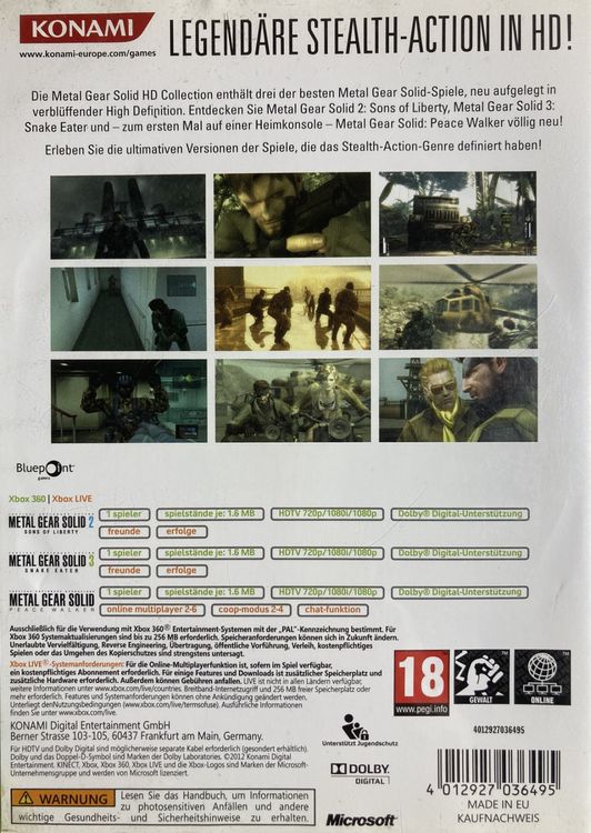 Metal Gear Solid HD Collection - XBox 360 (Gebraucht) in Jonschwil für ...