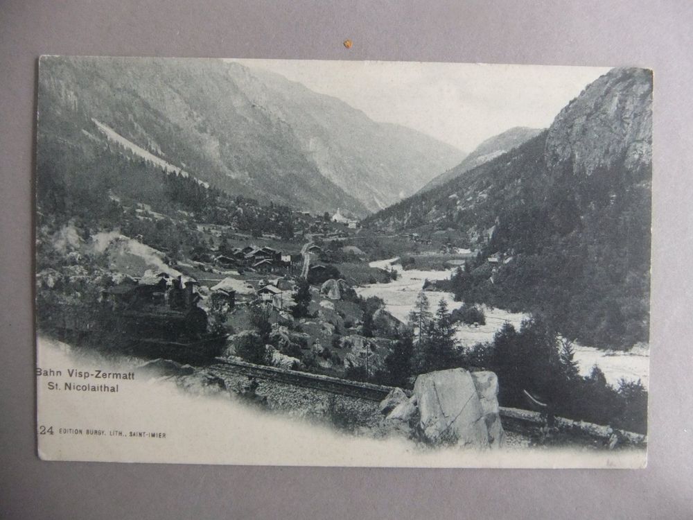 Linie der Visp-Zermatt Bahn Dampflokomotive bei St. Niklaus | Kaufen auf Ricardo
