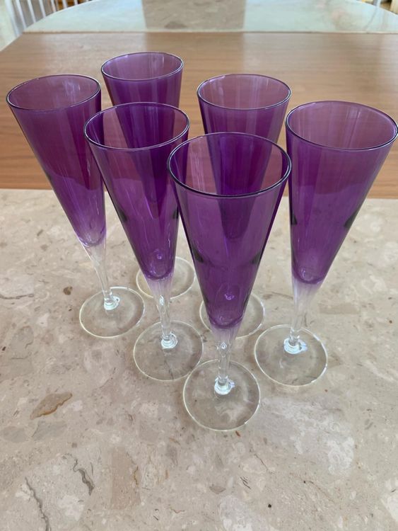 Sektglas-Set 6 Stk - violett/lila-unbenutzt (Neu (gemäss Beschreibung)) in Seltisberg für CHF 45 ...