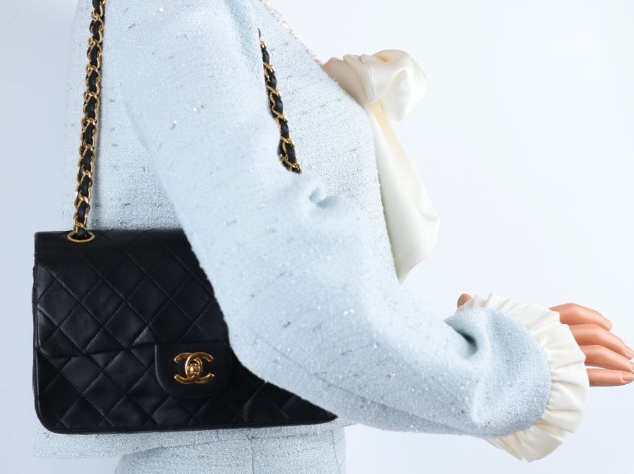 Schwarze Vintage Chanel Classic Double Flap (No.553) (Gebraucht) in ...