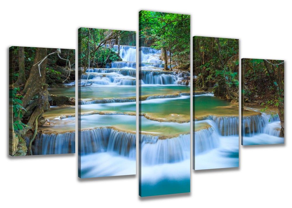 Leinwandbild 200x100cm 5-tlg. Bild Wandbild Wasserfall (Neu und originalverpackt) in Wallenwil ...